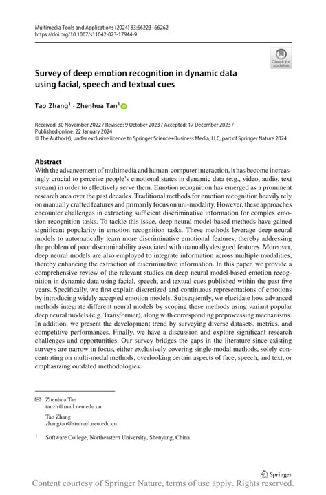 survey of deep emotion recognition in dynamic data using facial speech