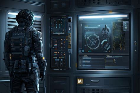 Ai Robot In Hightech Control Room Representing Advanced Technology And Innovation In A