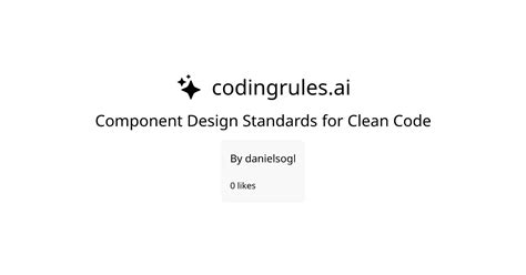 component design standards for clean code coding rules codingrules ai