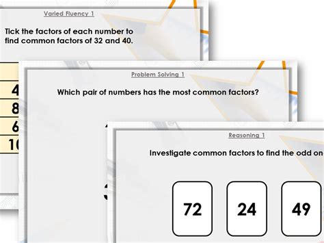 Year 6 Maths Common Factors Lesson Autumn Block 2 By Classroom Secrets Teaching Resources