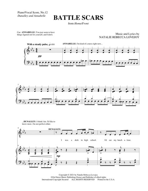 Battle Scars By Natalie Rebecca Lovejoy Sheet Music For Piano And Vocal
