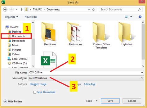 Cara Convert Excel Ke CSV Offline Dan Online Blogger Toraja