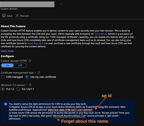 Cant Add Microsoftazurecdn Service Principal To Key Vault Access