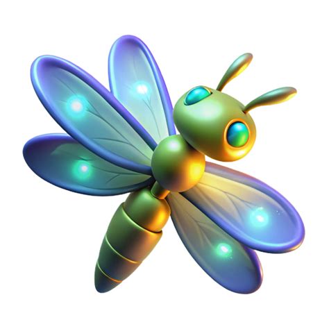 Magnificent Creative Luminous Insect 3d Render Of A Glowing Firefly