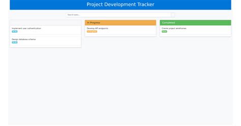Project Tracking Interface Free Html Bootstrap Component
