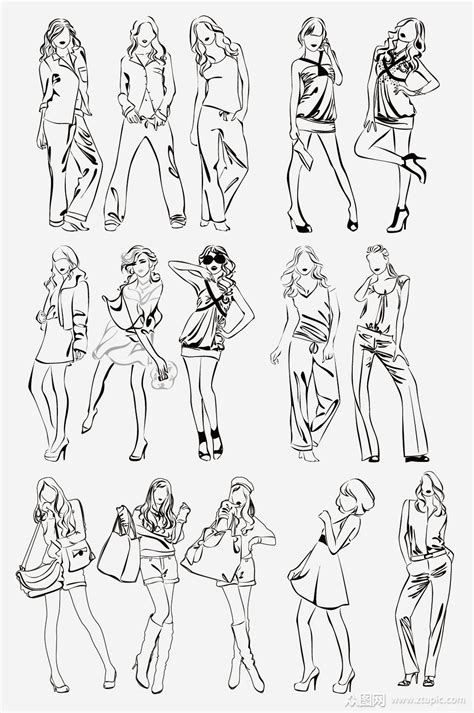 线条画图片人物 简笔画 大山谷图库