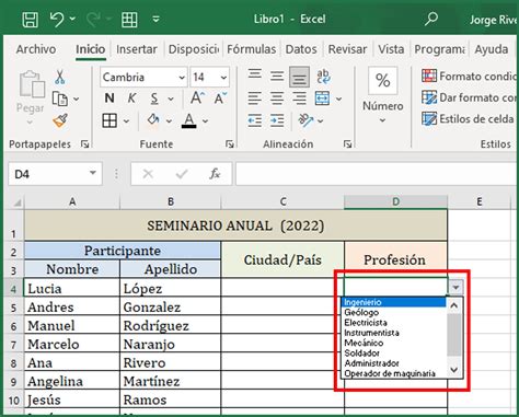 Cómo crear una Lista de opciones en Excel Neetwork Escuela de