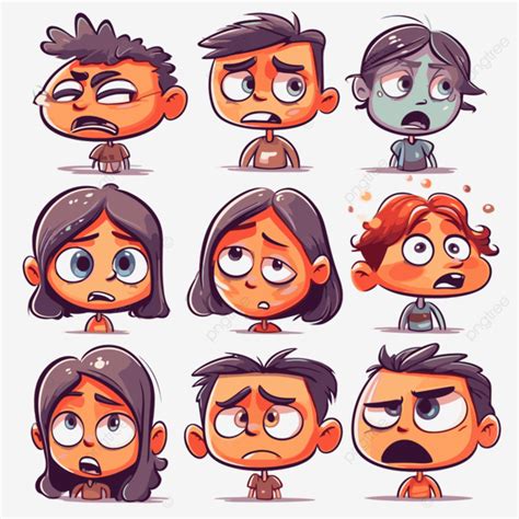 Expresiones Clipart Personajes De Dibujos Animados Con Diferentes