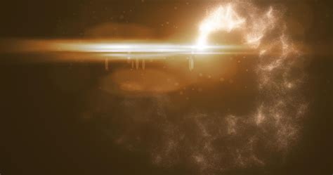 Abstract Yellow Glowing Energy Magic Particle Comet Flying Along Path