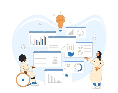 Premium Vector Business Analyst Concept Characters With Schemes And