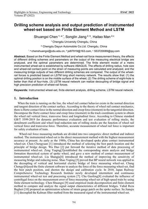 Pdf Drilling Scheme Analysis And Output Prediction Of Instrumented Wheel Set Based On Finite