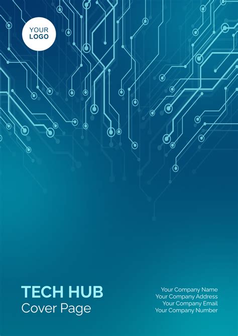 Free Tech Hub Cover Page Address Template To Edit Online