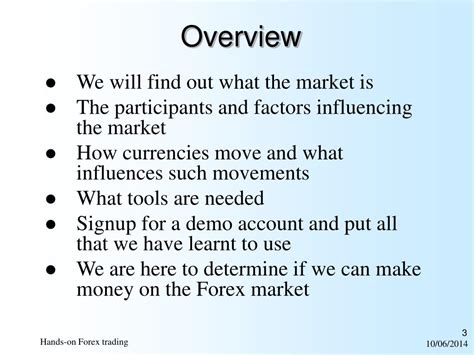 PPT Hands On Forex Trading Overview Market Tools Strategies Money Management PowerPoint