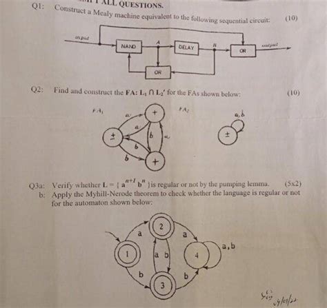 Theory Of Automata Past Question Paper University Cuitutorial