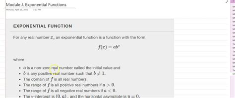 Module J Exponential Functions Part 1 Spring 2022