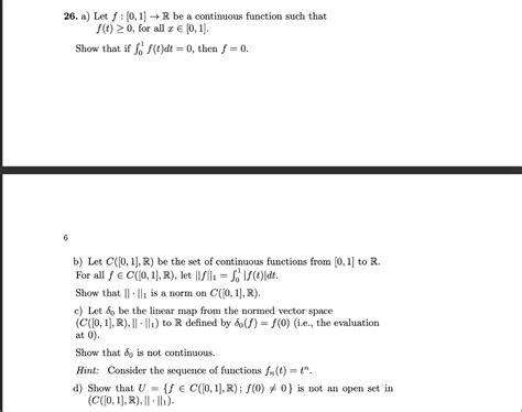 solved 26 a let f [0 1] r be a continuous function