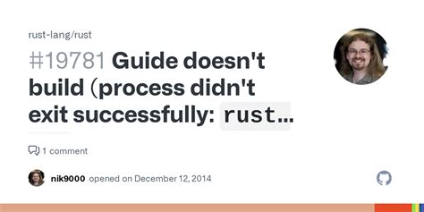 guide doesn t build process didn t exit successfully `rustc