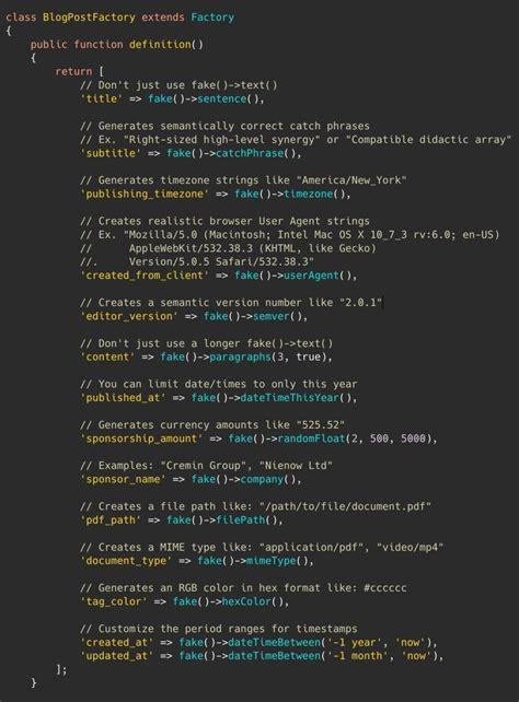 povilas korop on linkedin php laravel tip when using db factories