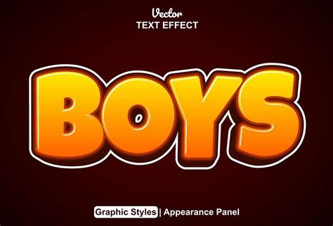 boys text effect with graphic style and editable. 20918458 Vector Art at Vecteezy