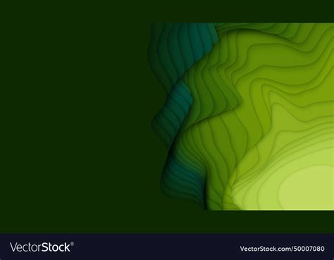 Green Paper Layers 3d Abstract Gradient Papercut Vector Image