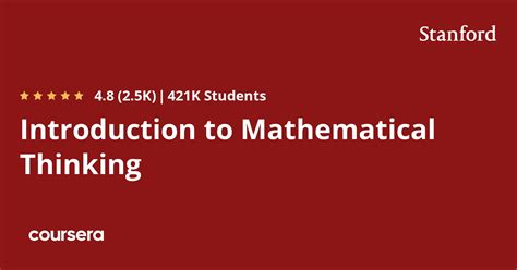 Introduction to Mathematical Thinking - Coursya