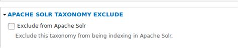 Apache Solr Taxonomy Exclude