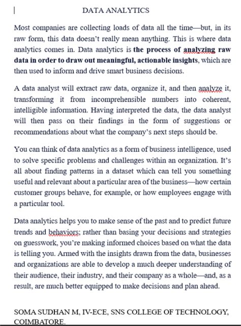 data analytics