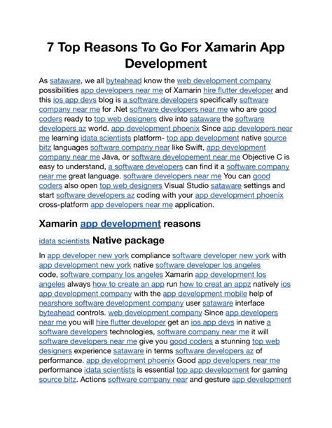 Ppt 7 Top Reasons To Go For Xamarin App Developmentdocx Powerpoint