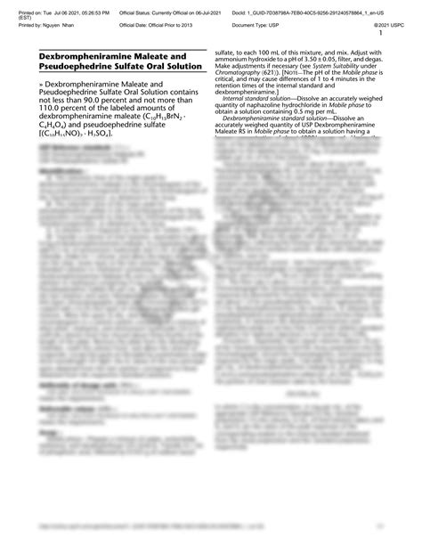 Solution Dexbrompheniramine Maleate And Pseudoephedrine Sulfate Oral