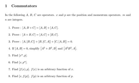 Solved In The Following Abc Are Operators X And P Are The