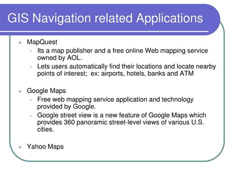 ppt shortest path navigation application on gis powerpoint