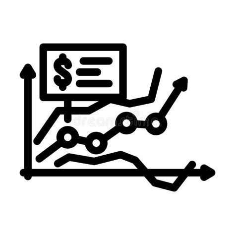 Sales Forecasting Business Process Line Icon Vector Illustration Stock