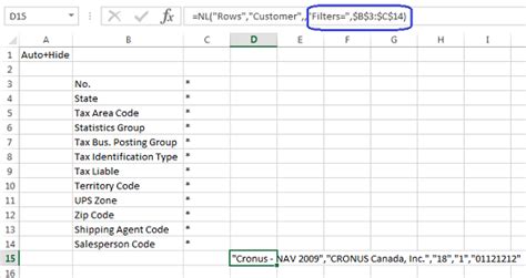use filters in an nl function jet