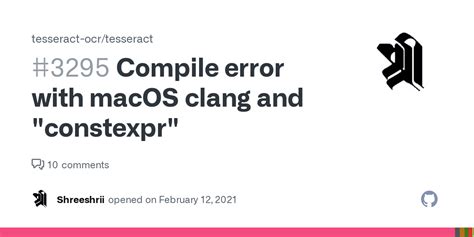 Compile Error With Macos Clang And Constexpr Issue Tesseract Ocr Tesseract Github