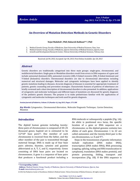 Mutation Detection Pdf