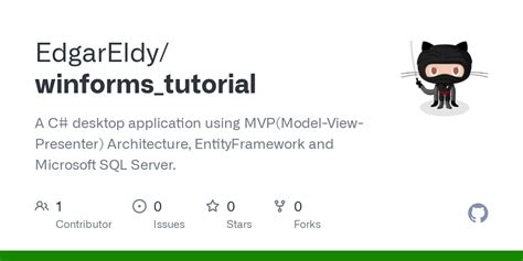 Github Edgareldywinformstutorial A C Desktop Application Using