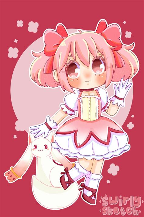Puella Magi Madoka Magica Madoka And Kyubey Postcard Print Etsy