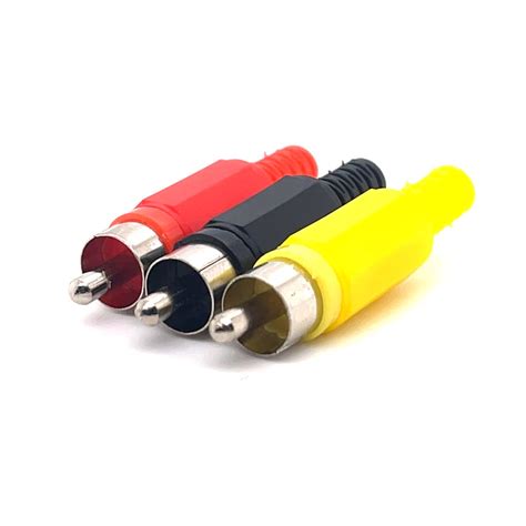 Rca Male Connector Plastic Red Black Yellow Price Single Unit Ampon