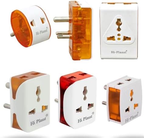 Hi Plasst 5pcs 2pin And 3 Pin Type D Indian Multi Pin Socket Travel