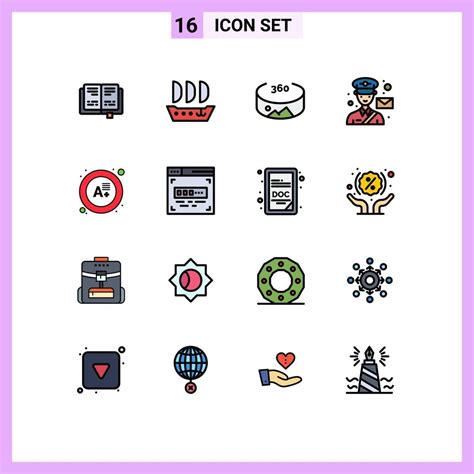 Set Of 16 Modern Ui Icons Symbols Signs For Coder Result Avatar Grade Postman Editable Creative