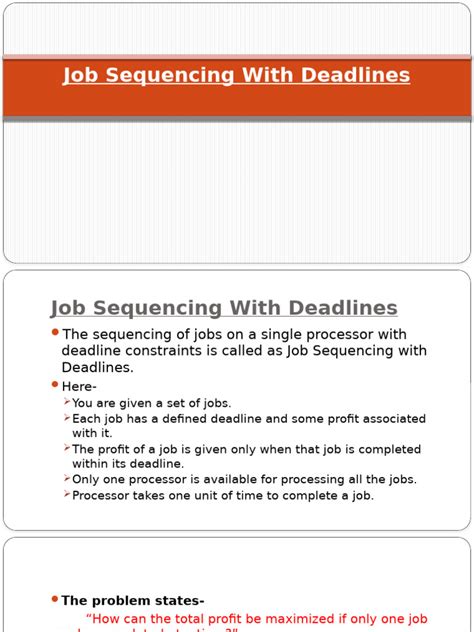 Job Sequencing With Deadlines Pdf