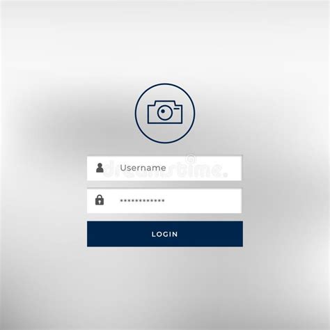 Modern Web Login Form Template For Social Profile Access Stock Vector