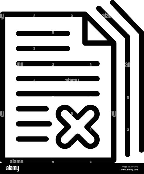 Cancel Papers Icon Outline Style Stock Vector Image Art Alamy