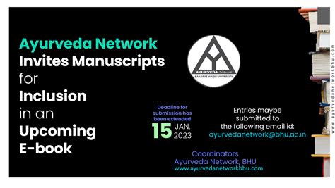 Ayurveda Network Invites Manuscripts For Inclusion In An Upcoming E