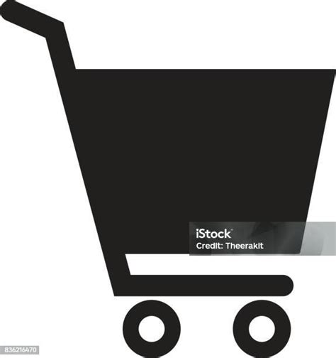 흰색 바탕에 쇼핑 카트 아이콘입니다 평면 스타일 디자인입니다 쇼핑 카트 표시 개념에 대한 스톡 벡터 아트 및 기타 이미지 개념 개념과 주제 고객 Istock