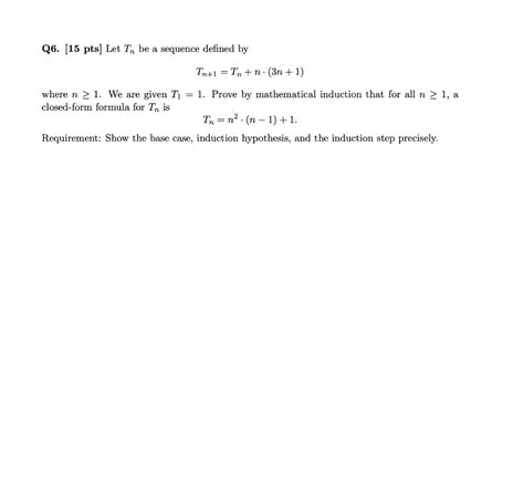Solved Q Pts Let Tn Be A Sequence Defined By Tn Chegg