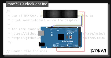Max7219 Clock Dht Ino Wokwi ESP32 STM32 Arduino Simulator