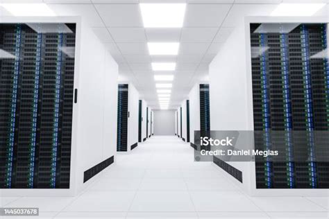 미래형 데이터 센터 3d 렌더링의 서버실 조명 장식에 대한 스톡 사진 및 기타 이미지 조명 장식 네트워크 서버 데이터 센터 Istock