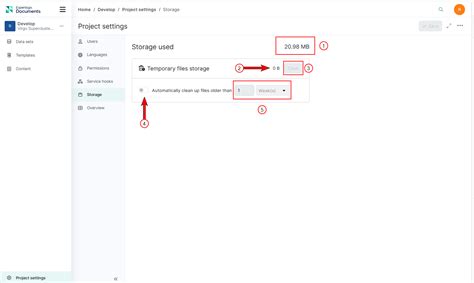 Project Settings Storage Tab