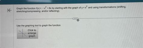Solved Graph The Function F X X2 8x By Starting With The Chegg Com